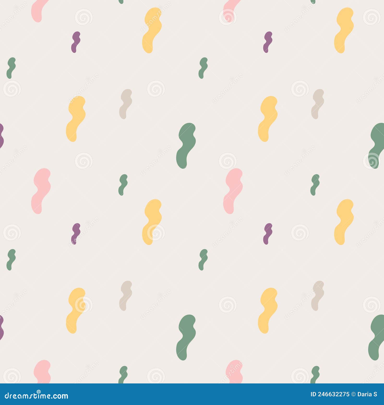 Minimalistic Seamless Pattern. Simple Organic Shape Stock Vector ...