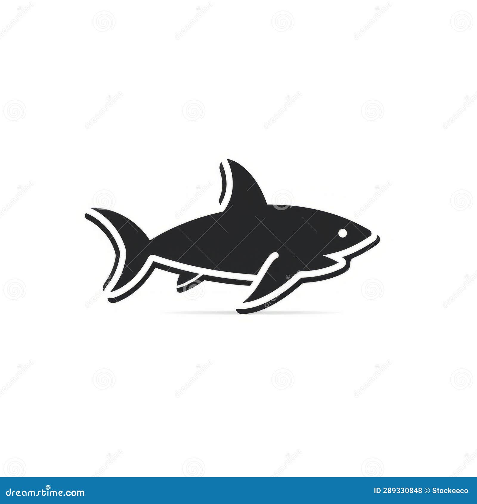 Minimalistic Shark Icon - 2d Lineal Vector Design Stock Illustration ...