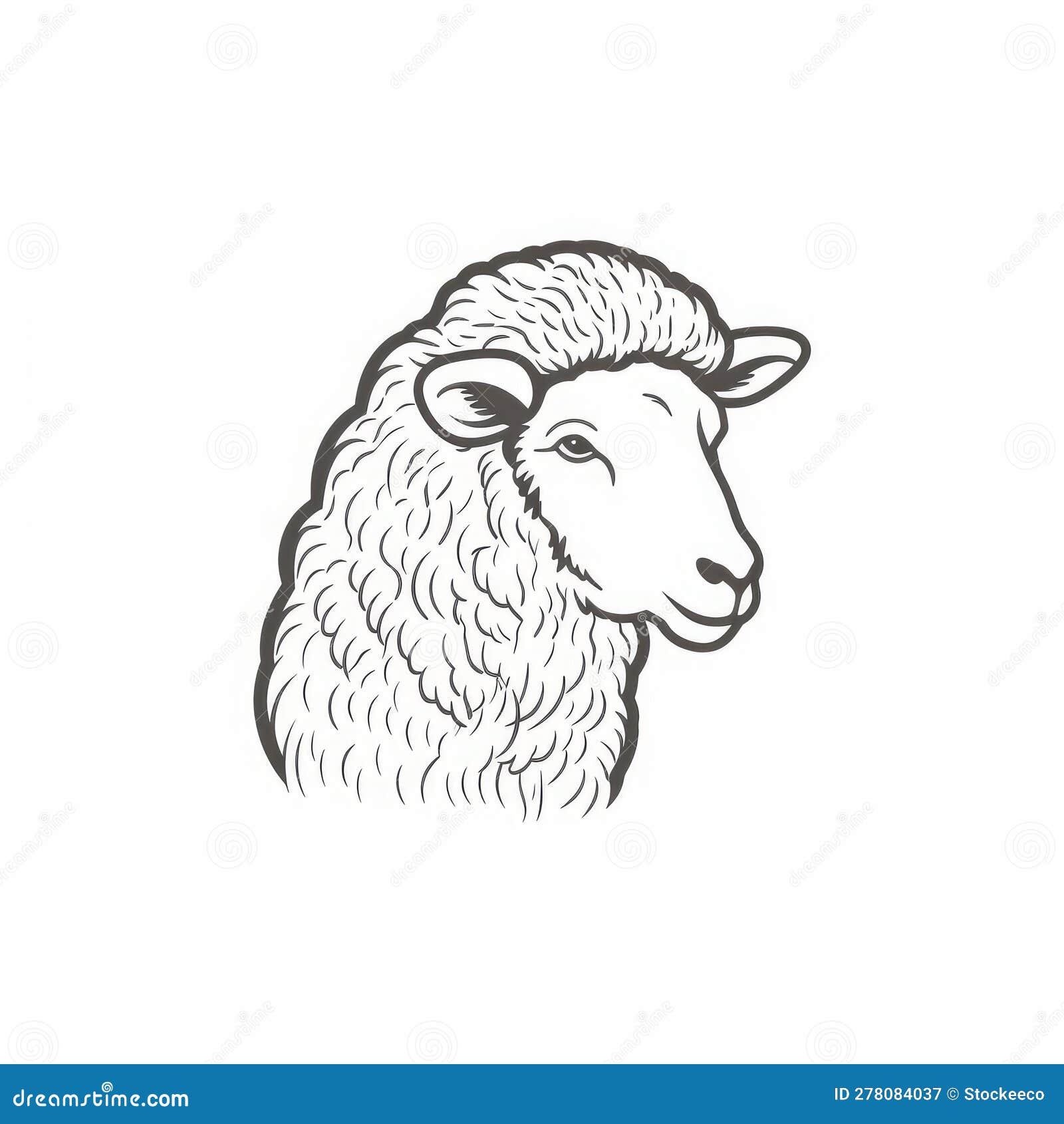 Minimalistic Sheep Logo in 2d Vector Icon Style Stock Illustration ...
