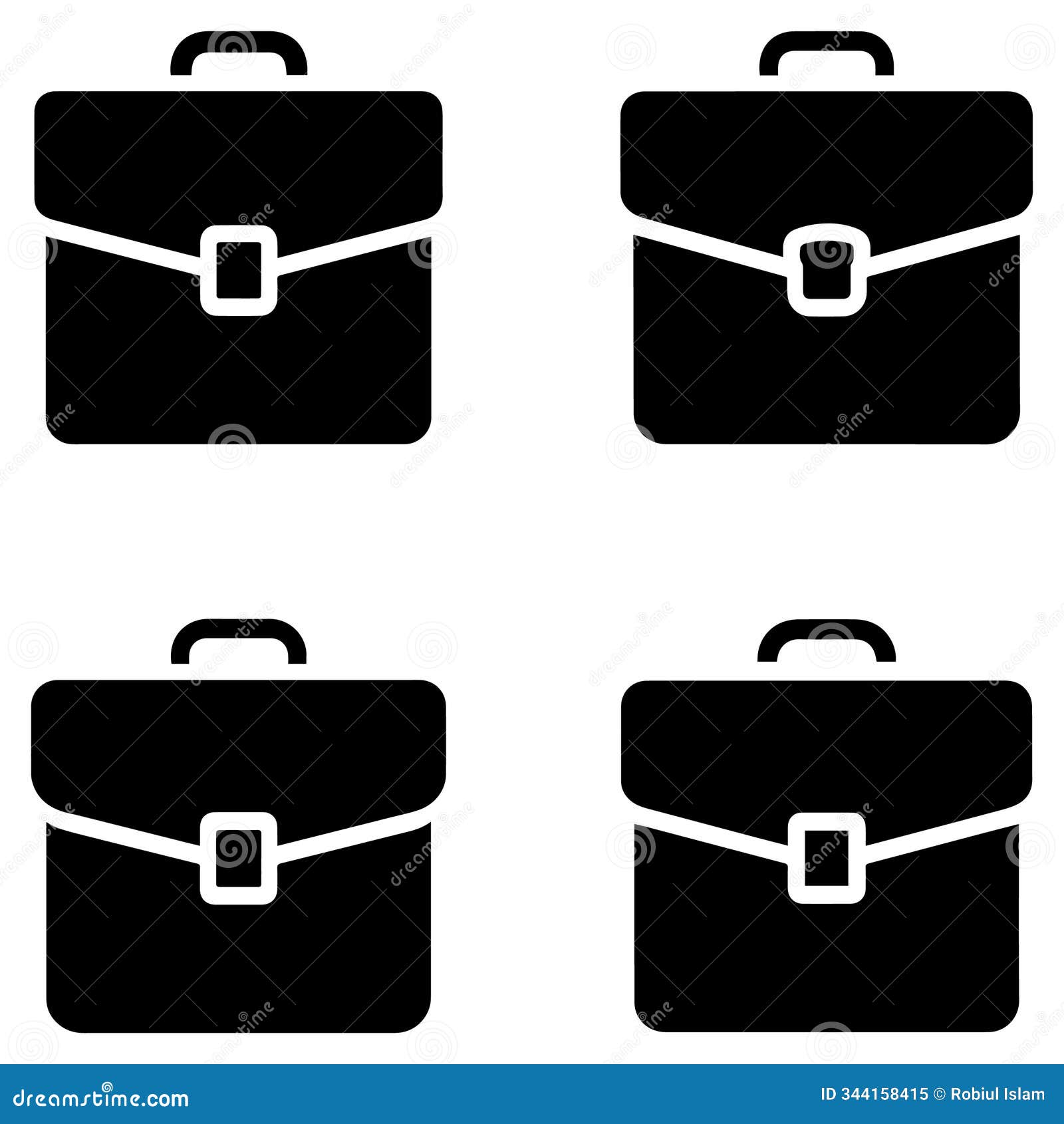 Minimalistic Silhouette Briefcase Icon - Simple Flat Design Stock Vector - Illustration of white ...