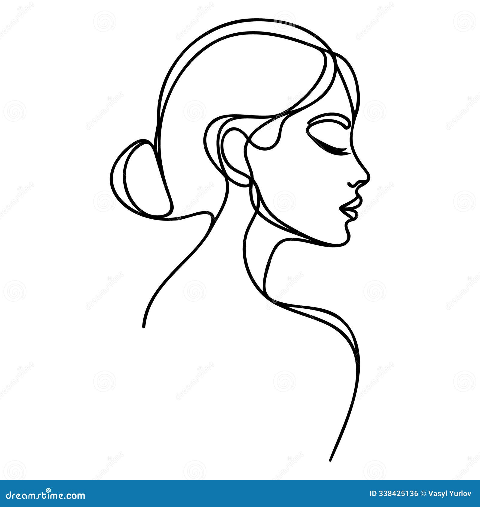 Minimalistic Silhouette Of Woman Silhouette. Background. One Line ...