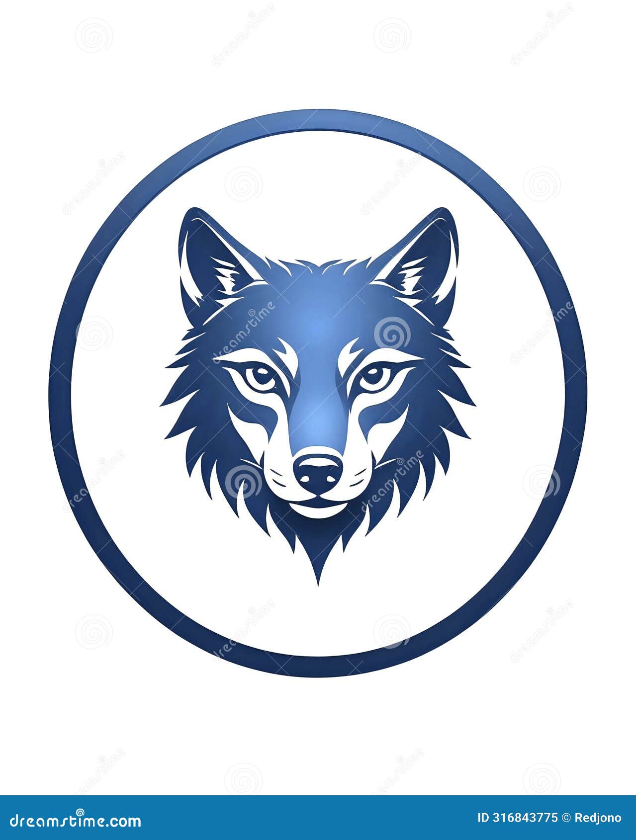 Minimalistic Simple Logo of Blue and Grey Wolf for Company Emblem Stock ...
