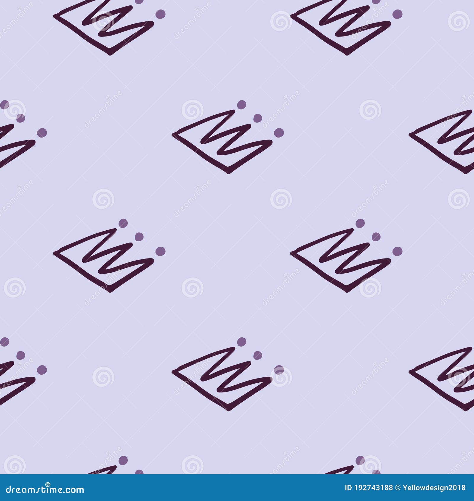 Minimalistic Simple Seamless Pattern with Purple Crown Silhouettes ...