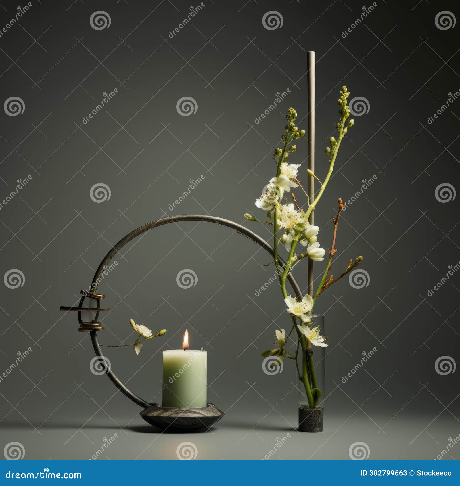 Minimalistic Spring-themed Candlestick Display with Asymmetrical ...