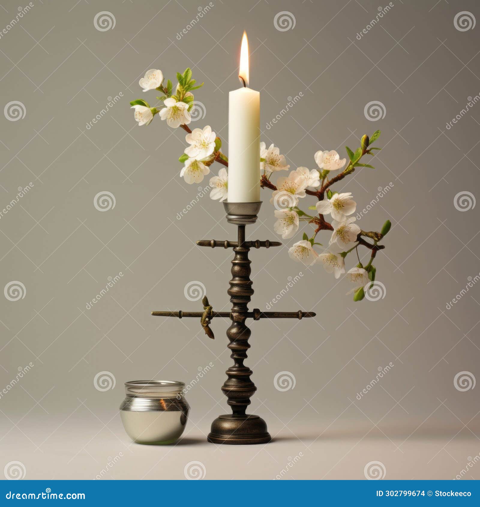 Minimalistic Spring-themed Candlestick with Oriental Influence and ...