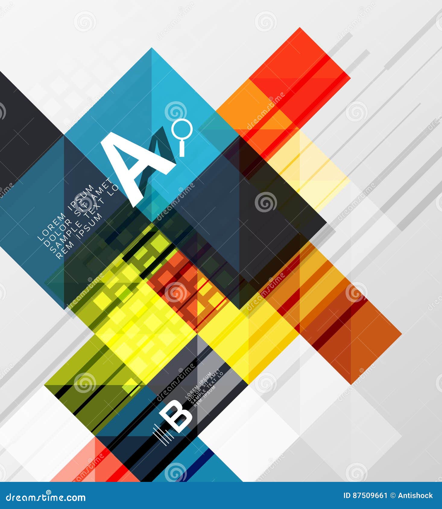 Minimalistic Square Shapes Abstract Background Stock Vector ...