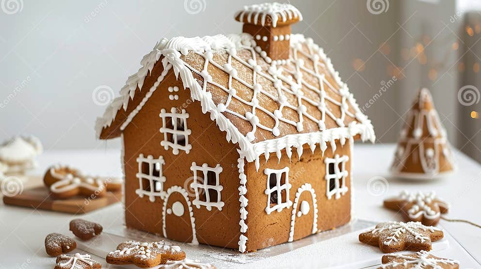 Minimalistic Step by Step Guide Creating a Cheerful Gingerbread House ...