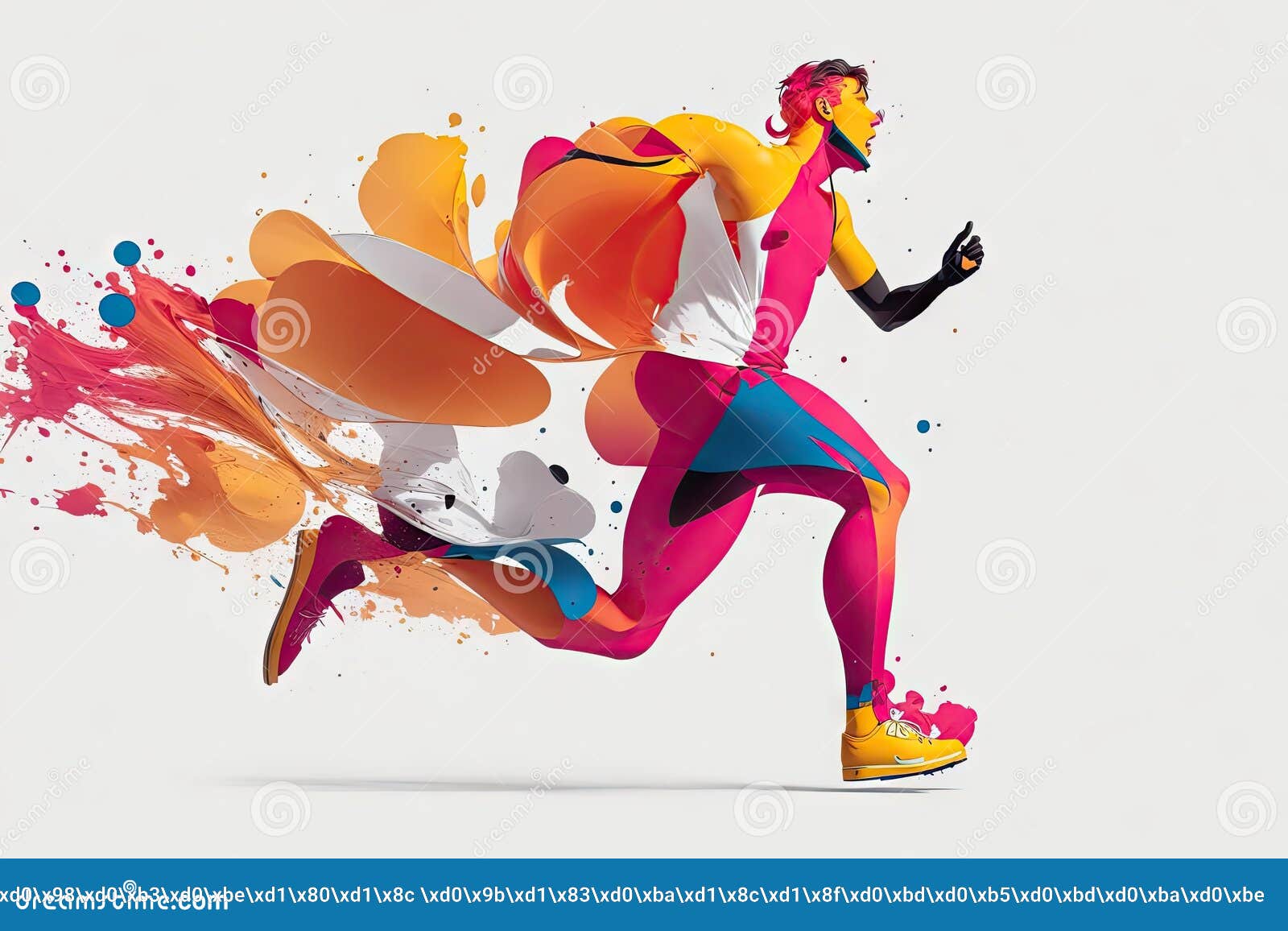 Minimalistic Style Male Run on White Background. Ai Generative Stock ...