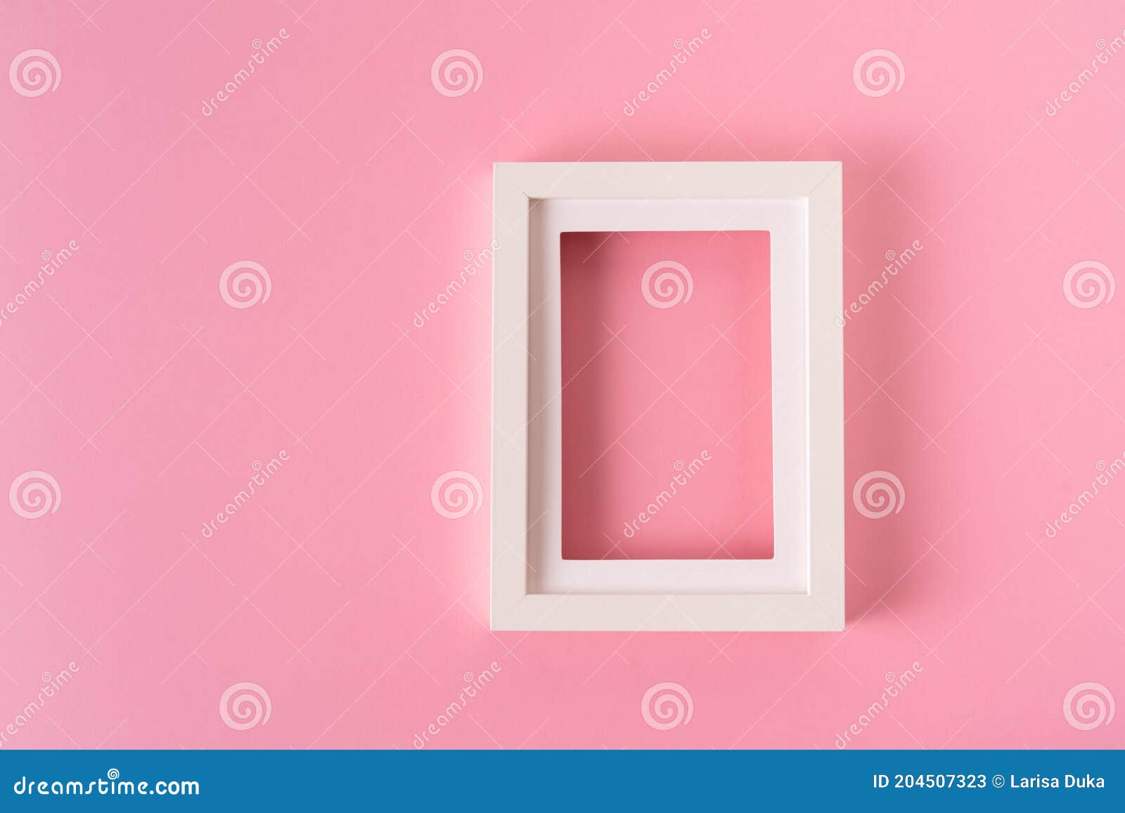 Minimalistic Style. Picture Frame on Pink Paper Background Stock Image ...