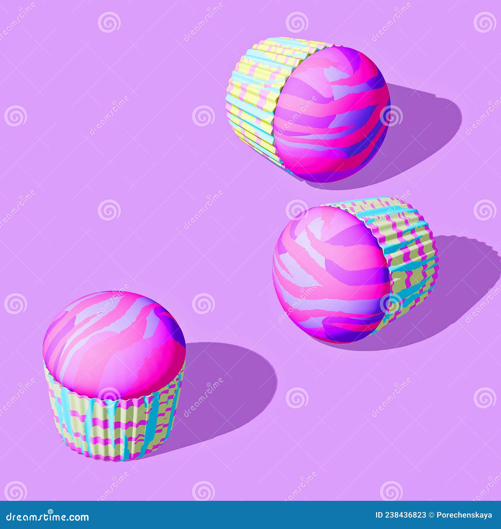 Minimalistic Stylized Collage Isometry Art. 3d Render Creative Candy ...