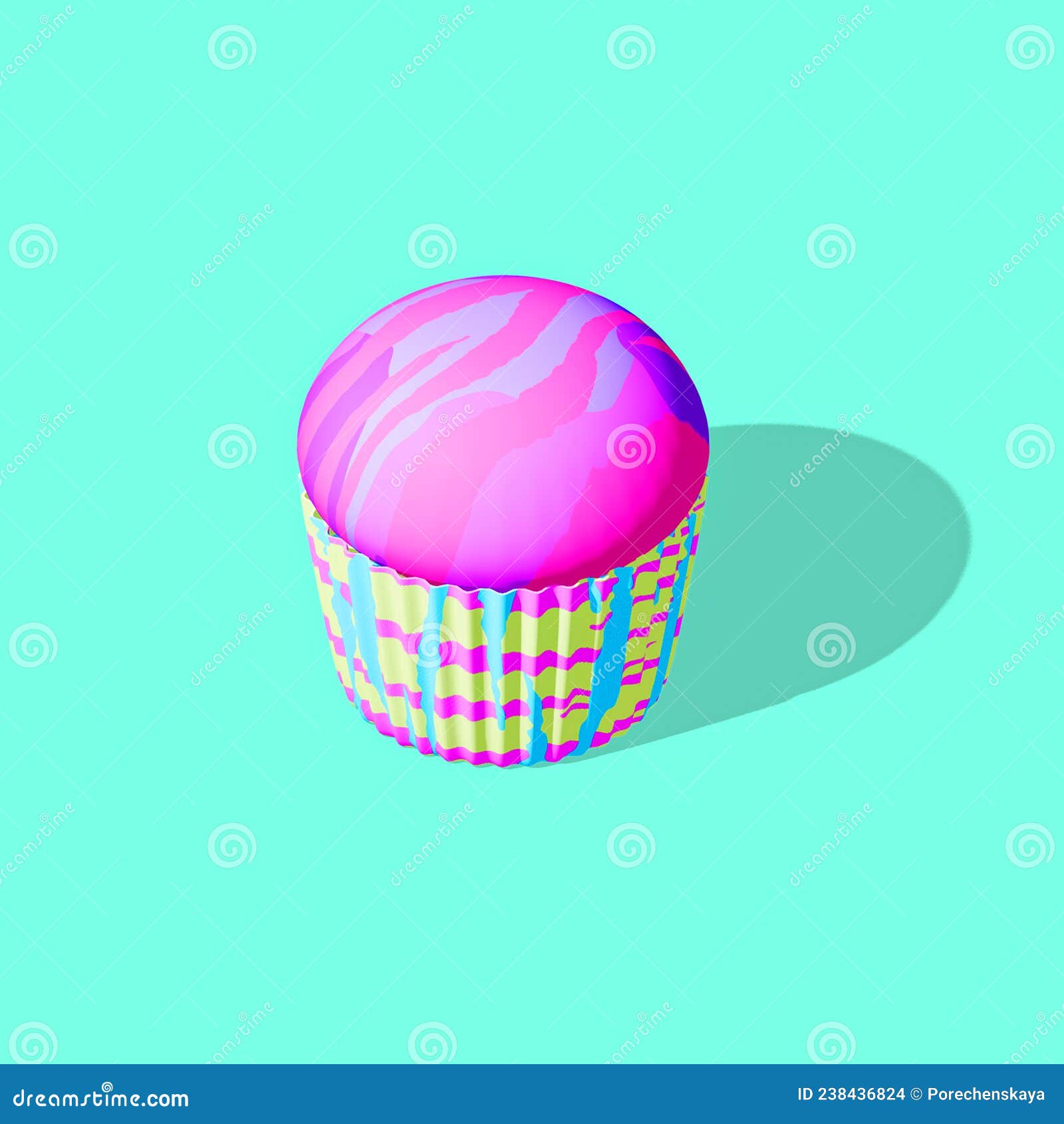 Minimalistic Stylized Collage Isometry Art. 3d Render Creative Candy ...