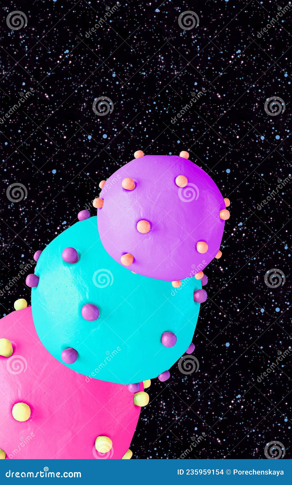 Minimalistic Stylized Collage Wallpaper. 3d Cosmic Objects Funny ...