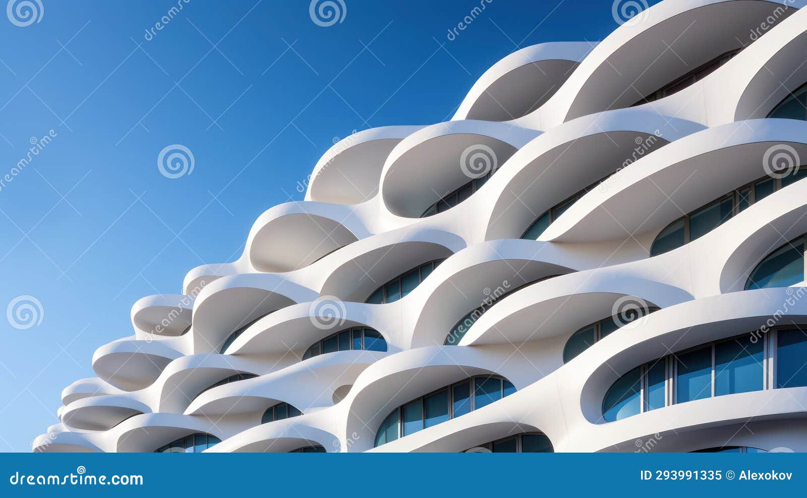 Minimalistic Superb Clean Curly Building Structure AI Generated Stock ...