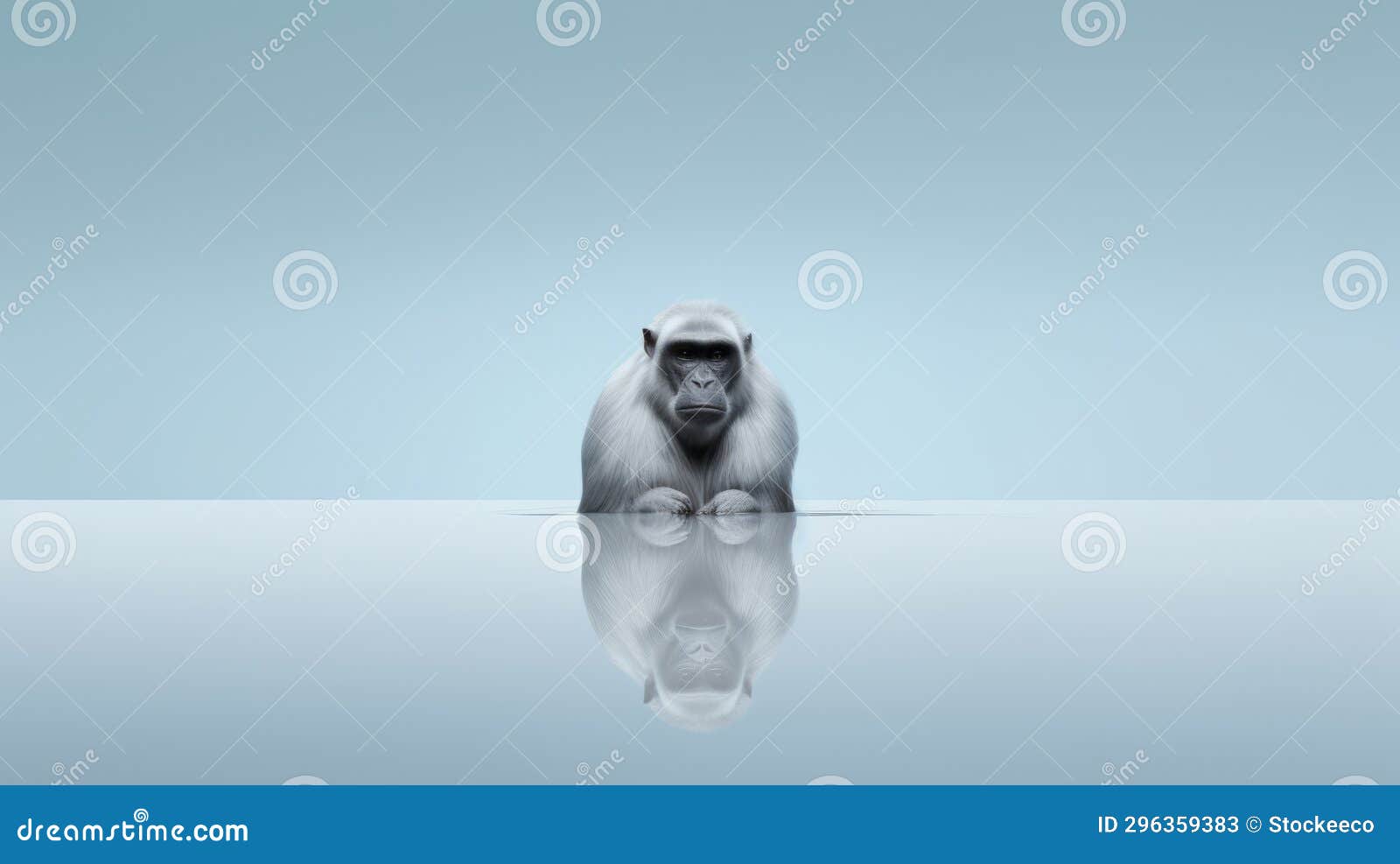 Minimalistic Surrealism Reflection of a White Monkey in Divorce Stock ...