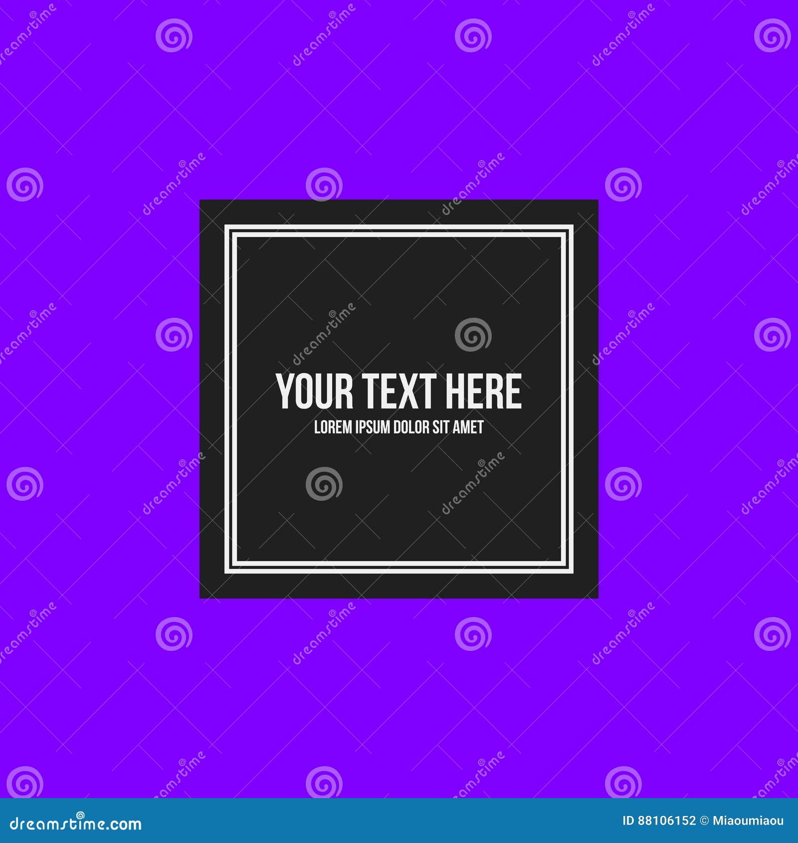 Minimalistic Text Frame on Bright Violet Background Stock Vector ...