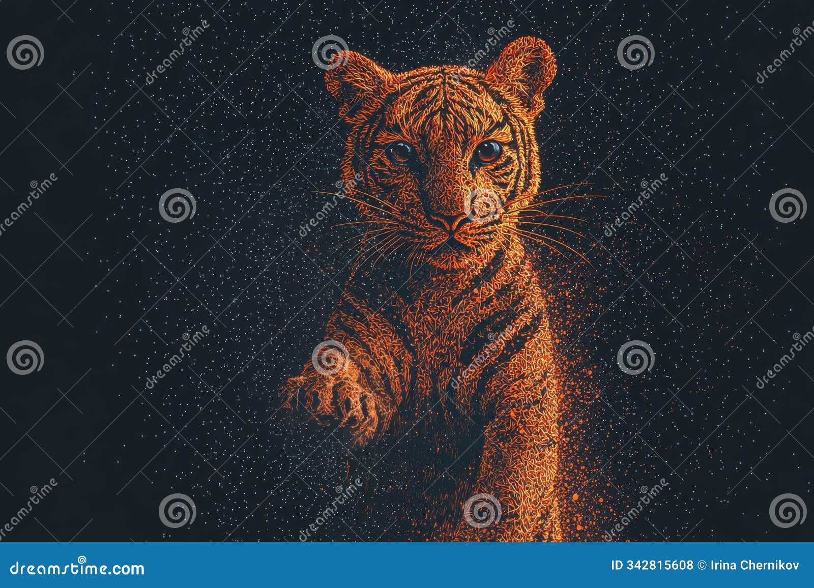 Minimalistic Tiger Tattoo Design in Unique Illustrative Style for ...