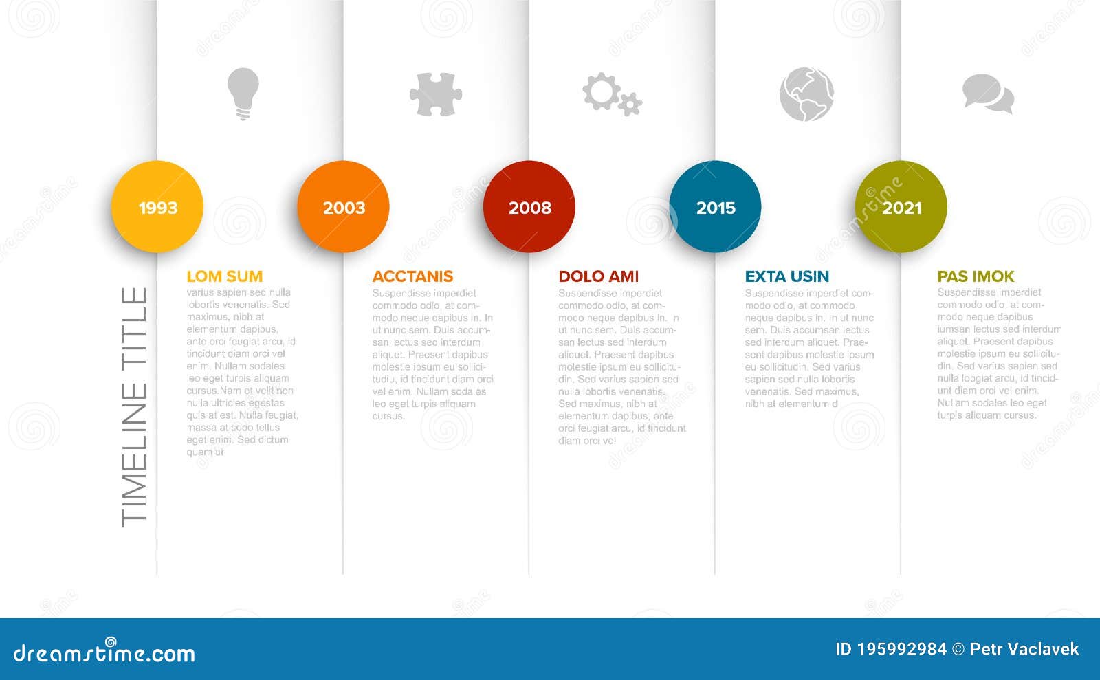 Minimalistic Timeline Template with Circle Icons Stock Vector ...