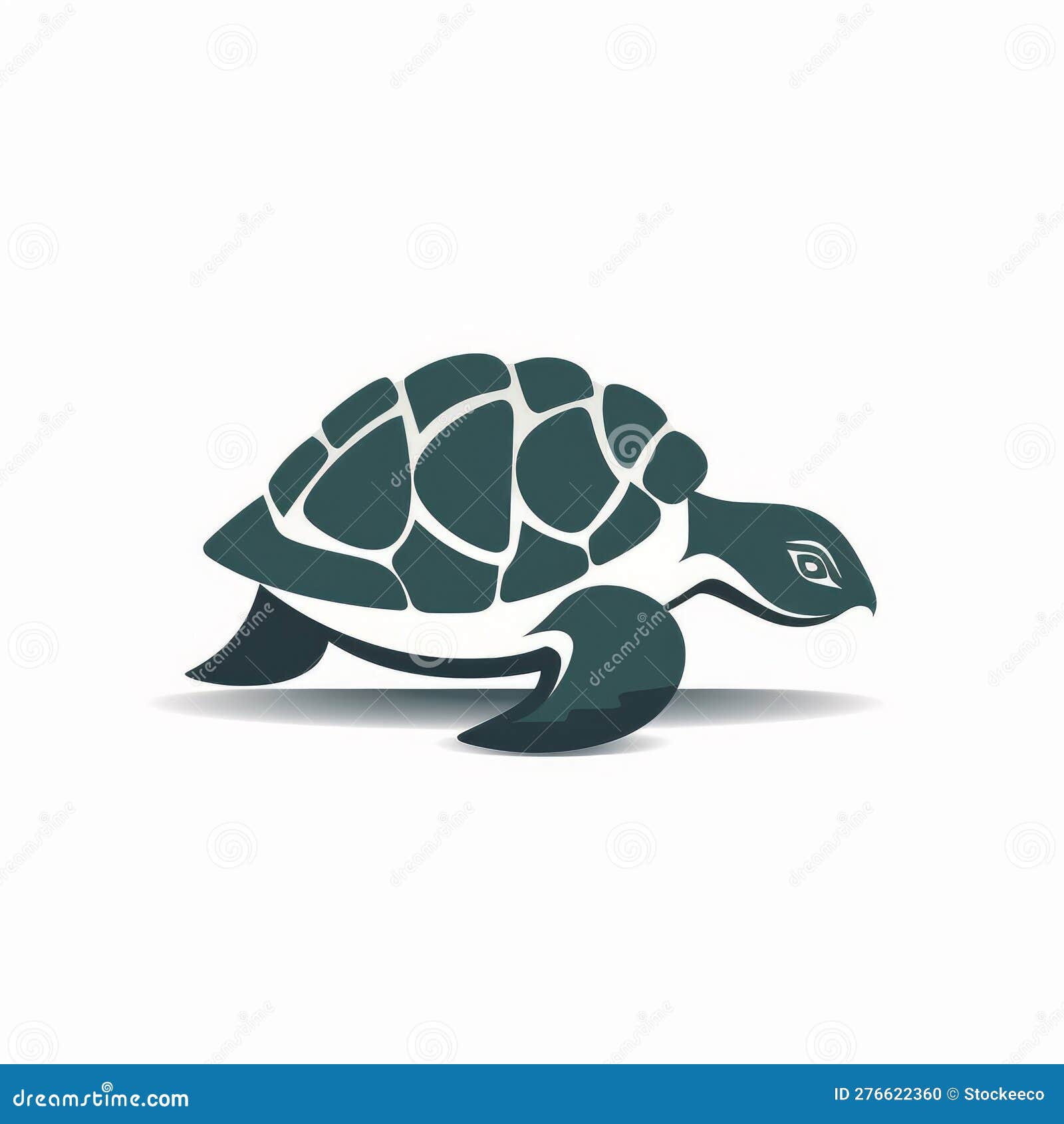Minimalistic Turtle Logo in 2d Vector Icon Style Stock Illustration ...