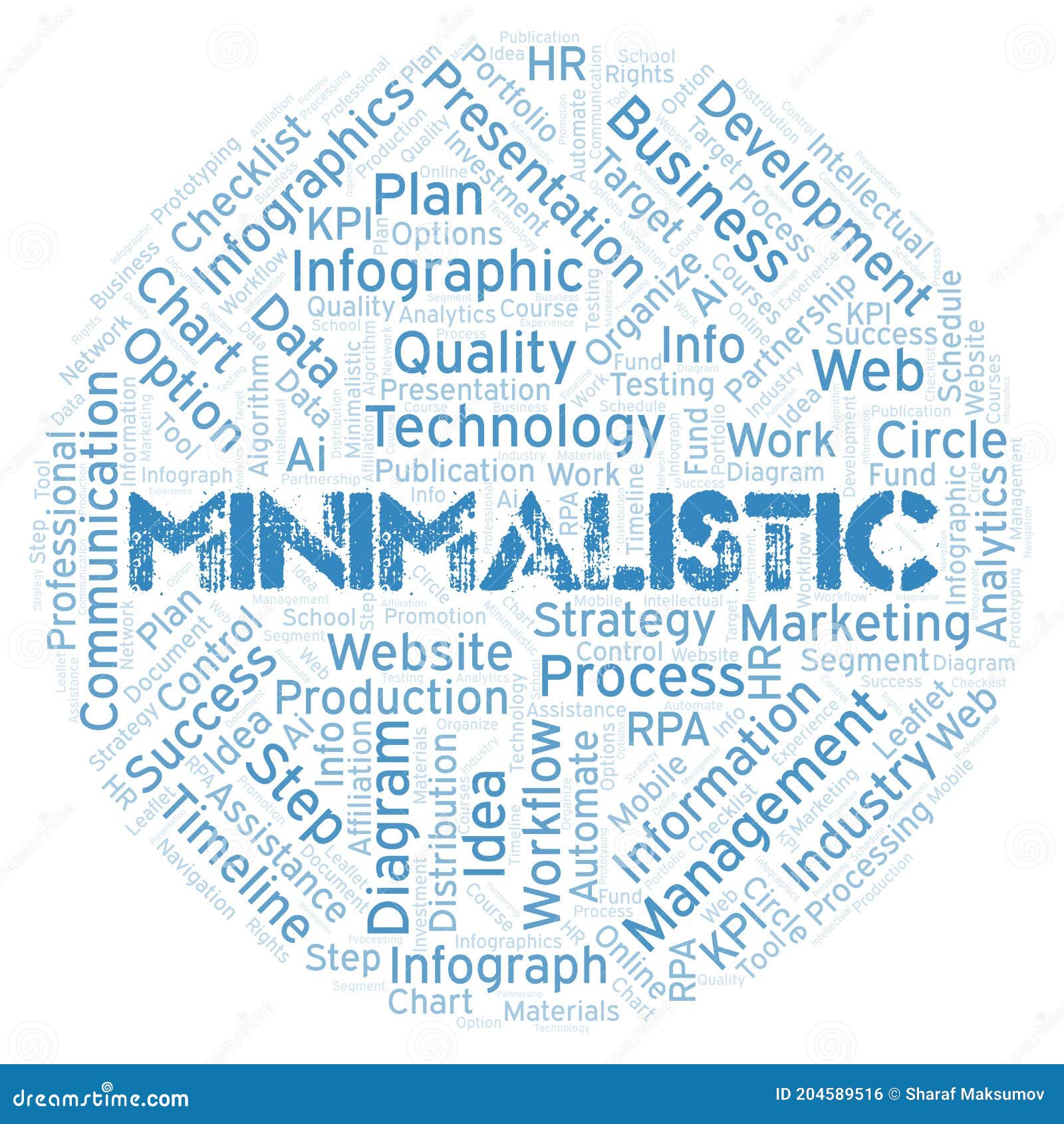 Minimalistic Typography Word Cloud Create with the Text only. Stock ...