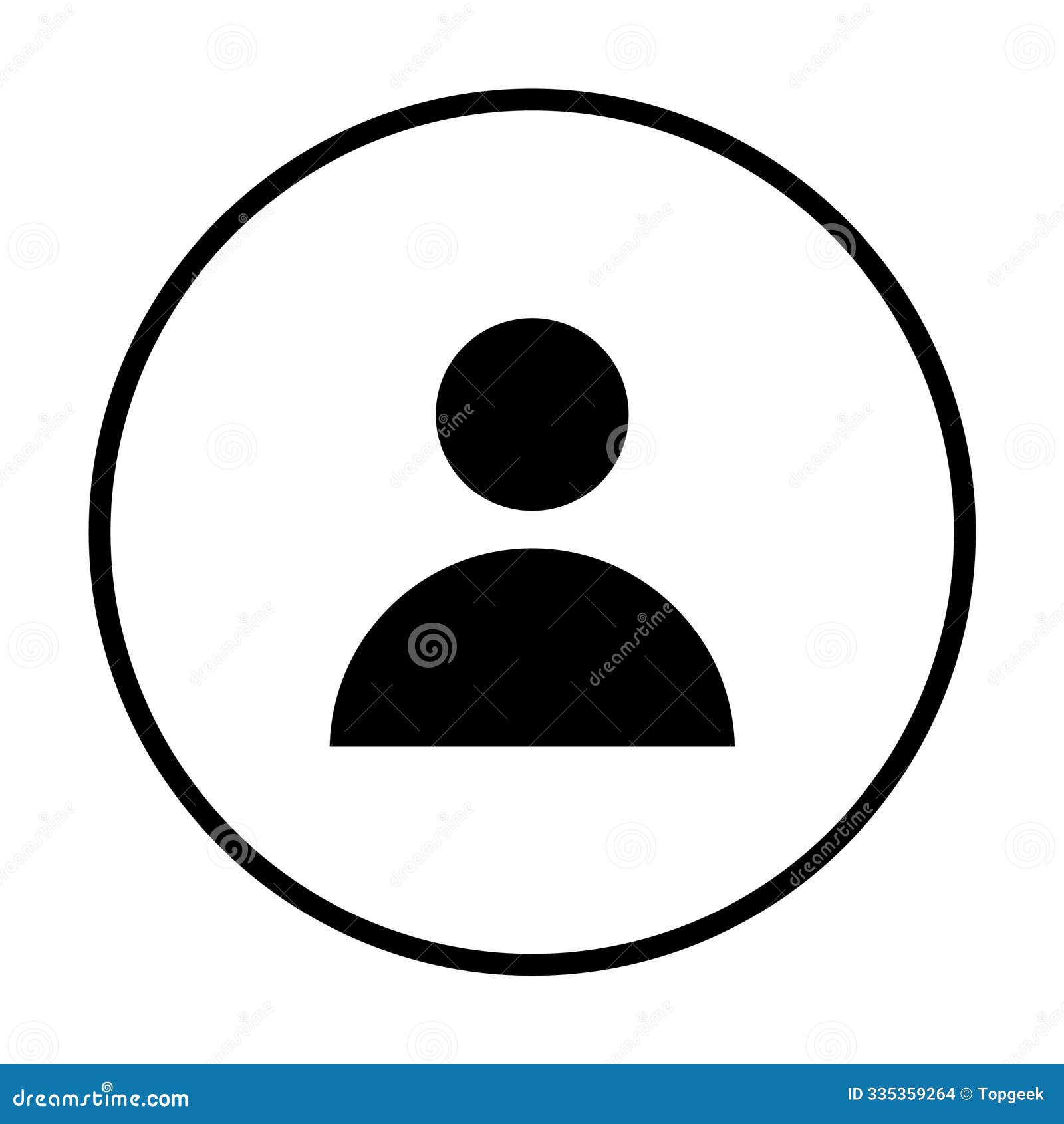 Minimalistic User Profile Icon In Black And White Circle Vector ...