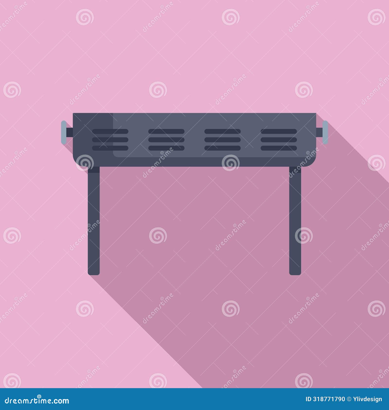 Flat Design Illustration of a Barbecue Grill Stock Illustration ...