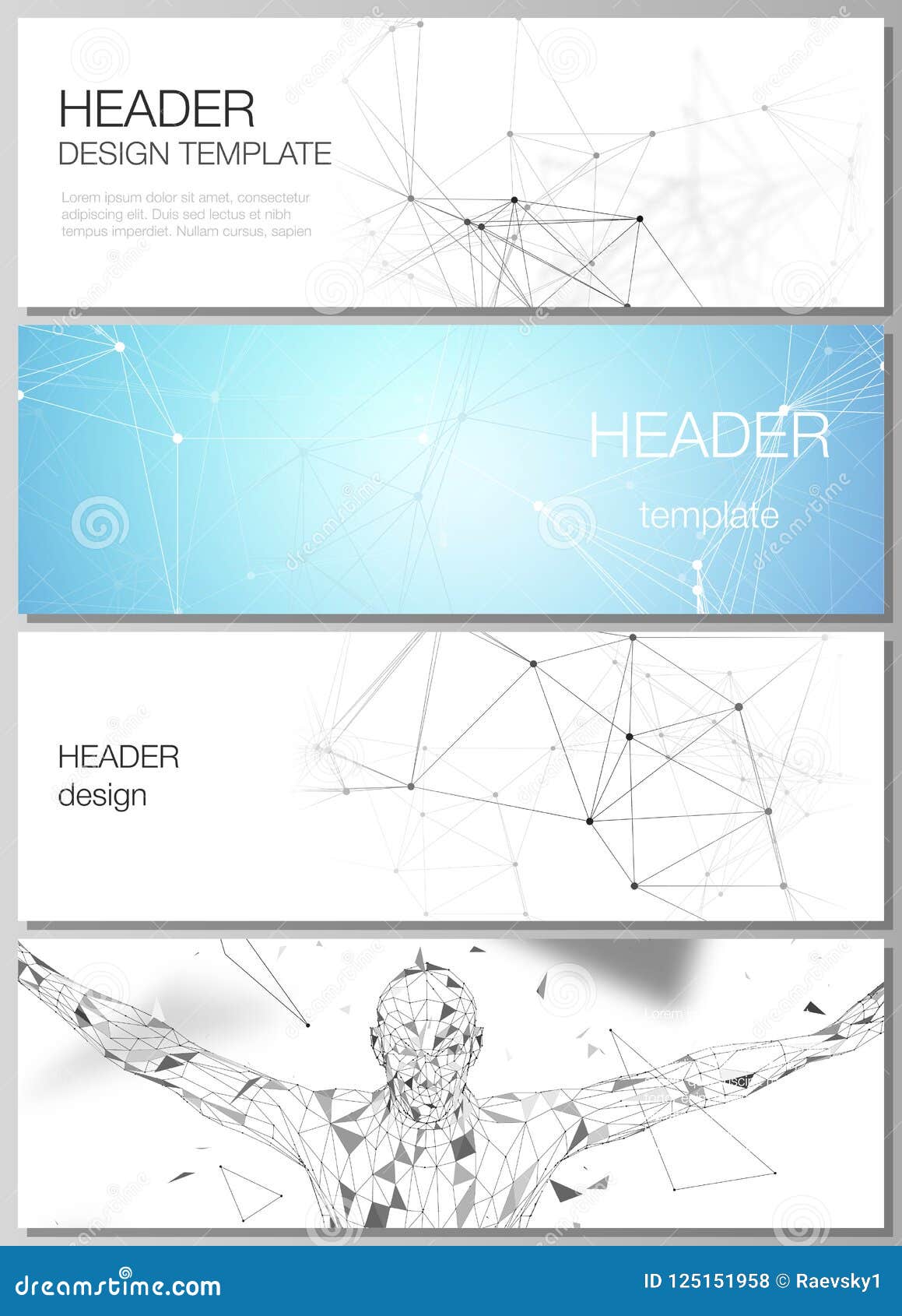 Minimalistic Vector Editable Layout of Headers, Banner Design Templates ...
