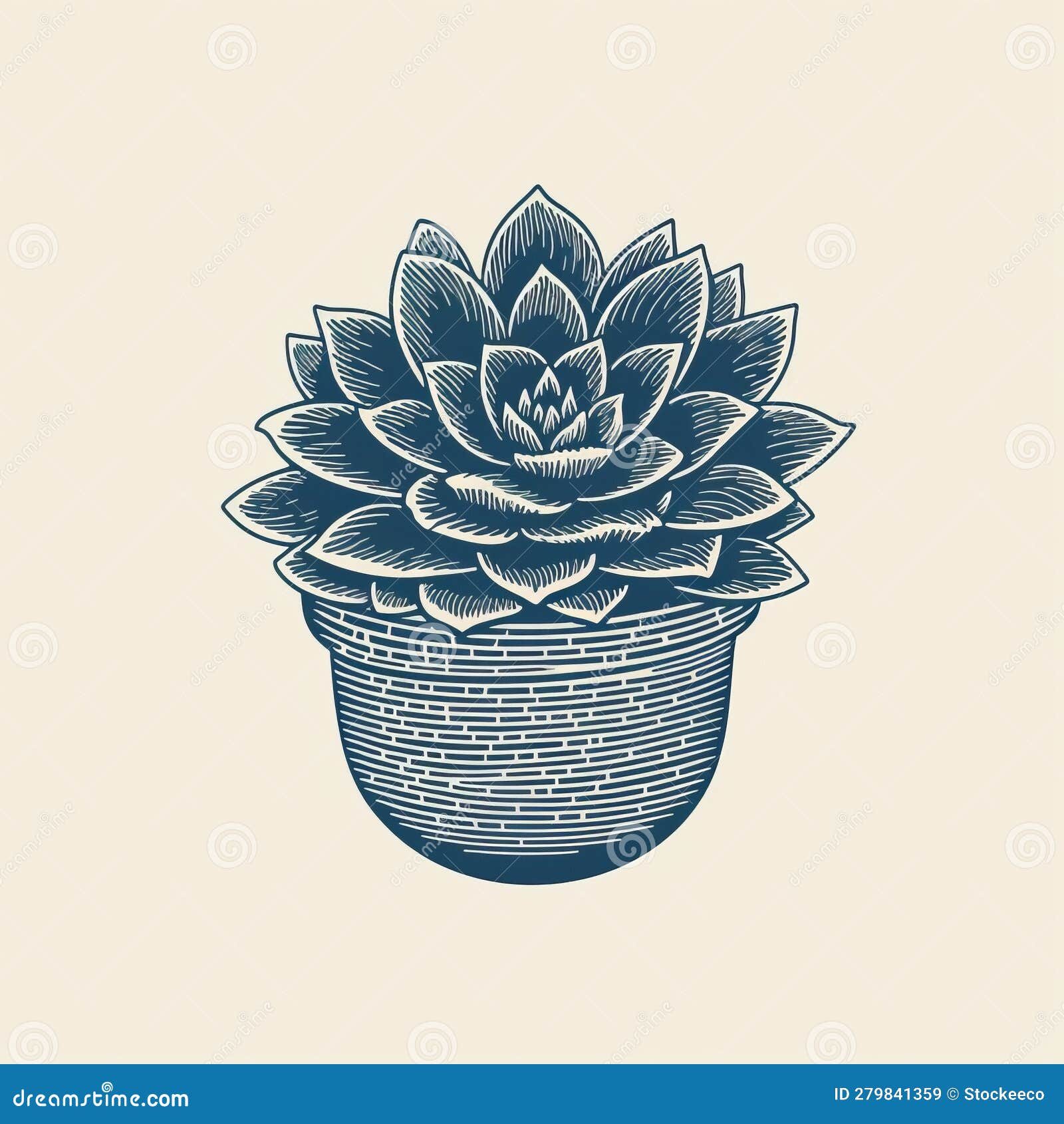 Minimalistic Vector Graphics of Succulents Stock Illustration ...