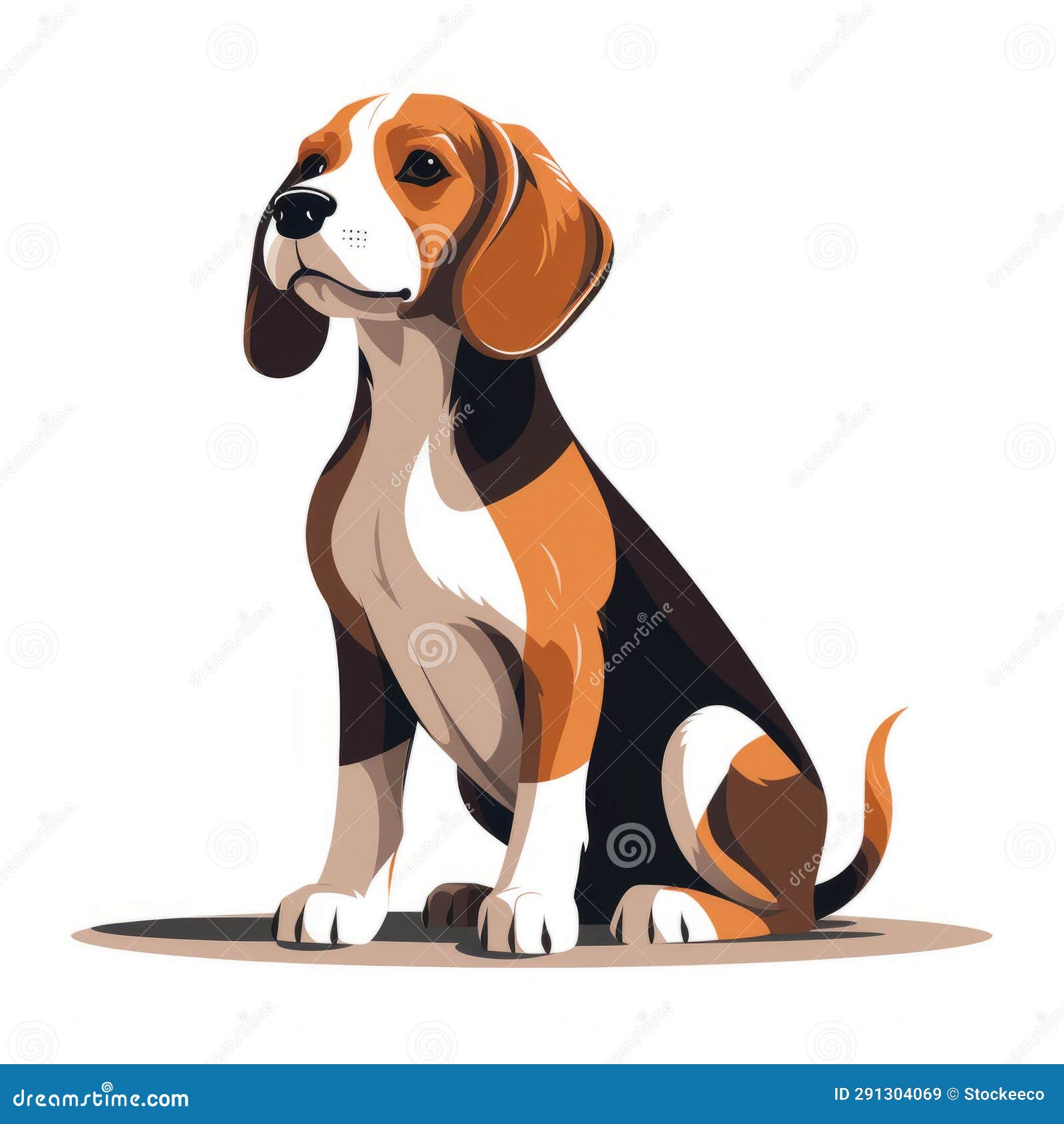 Colorful Cartoon Beagle Dog Art - Cute and Realistic Flat Style Stock ...
