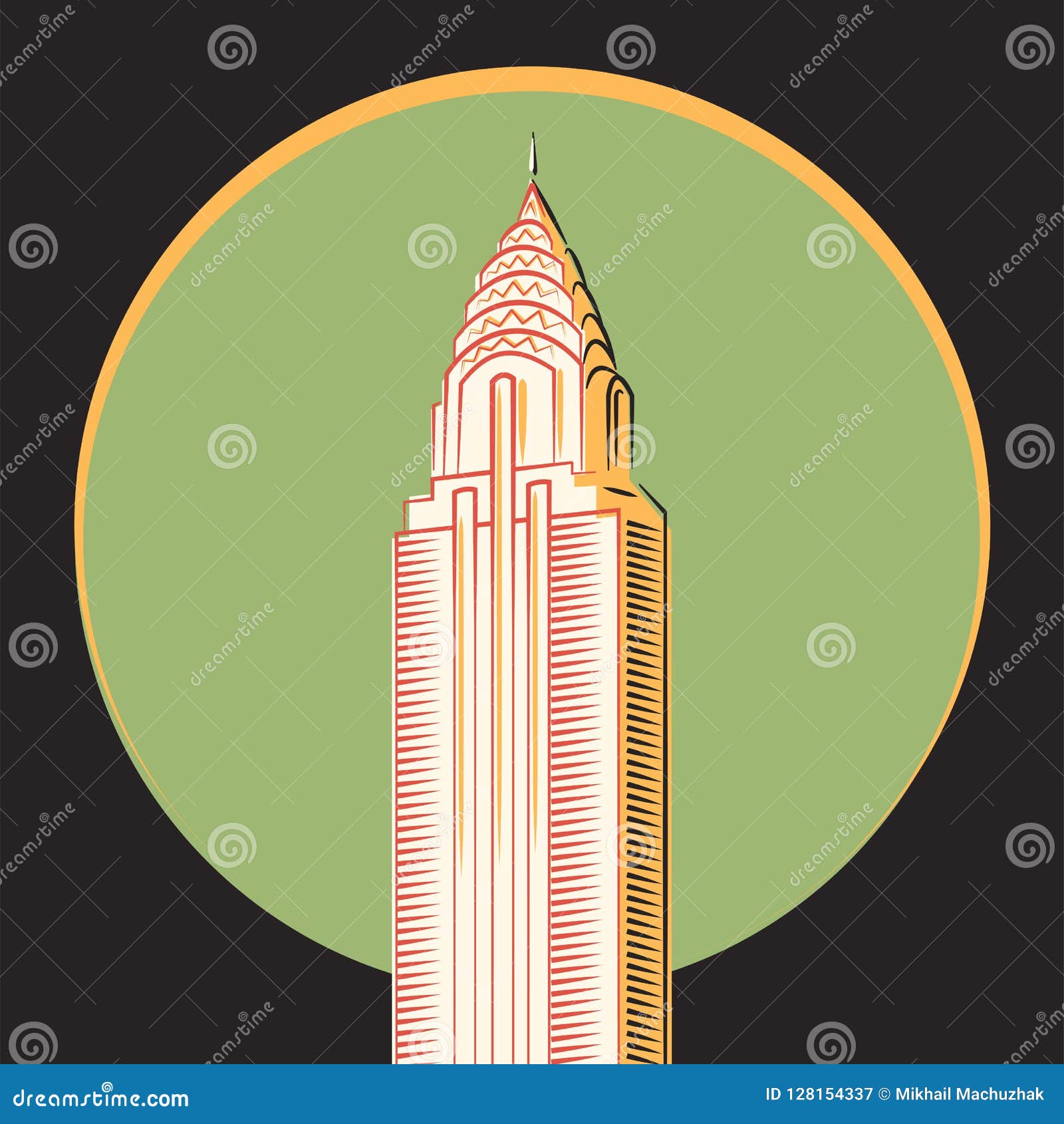 Minimalistic Vector Icon, the Chrysler Building, New York Editorial ...