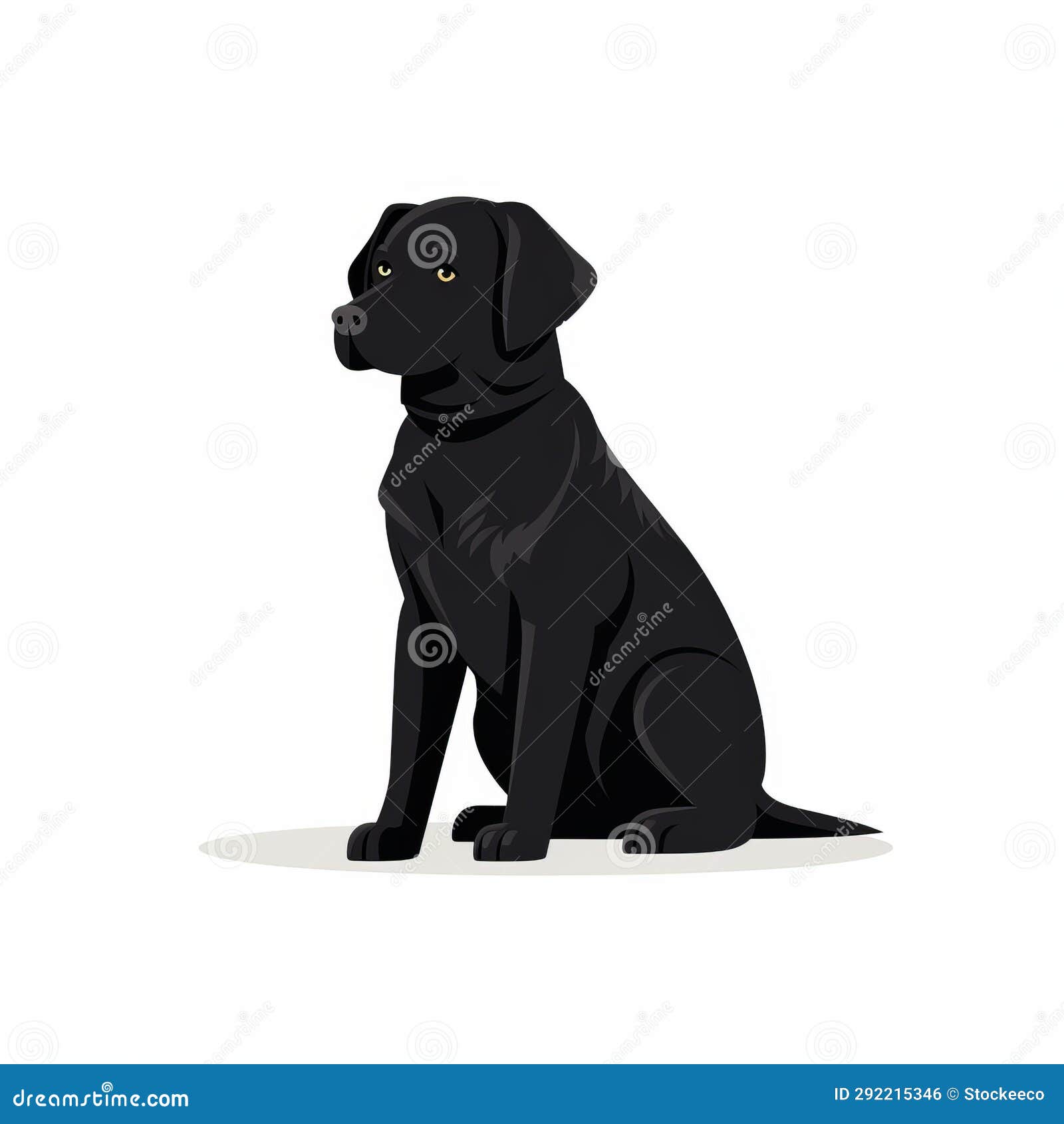 Minimalistic Cartoon Labrador Dog Illustration on White Background ...