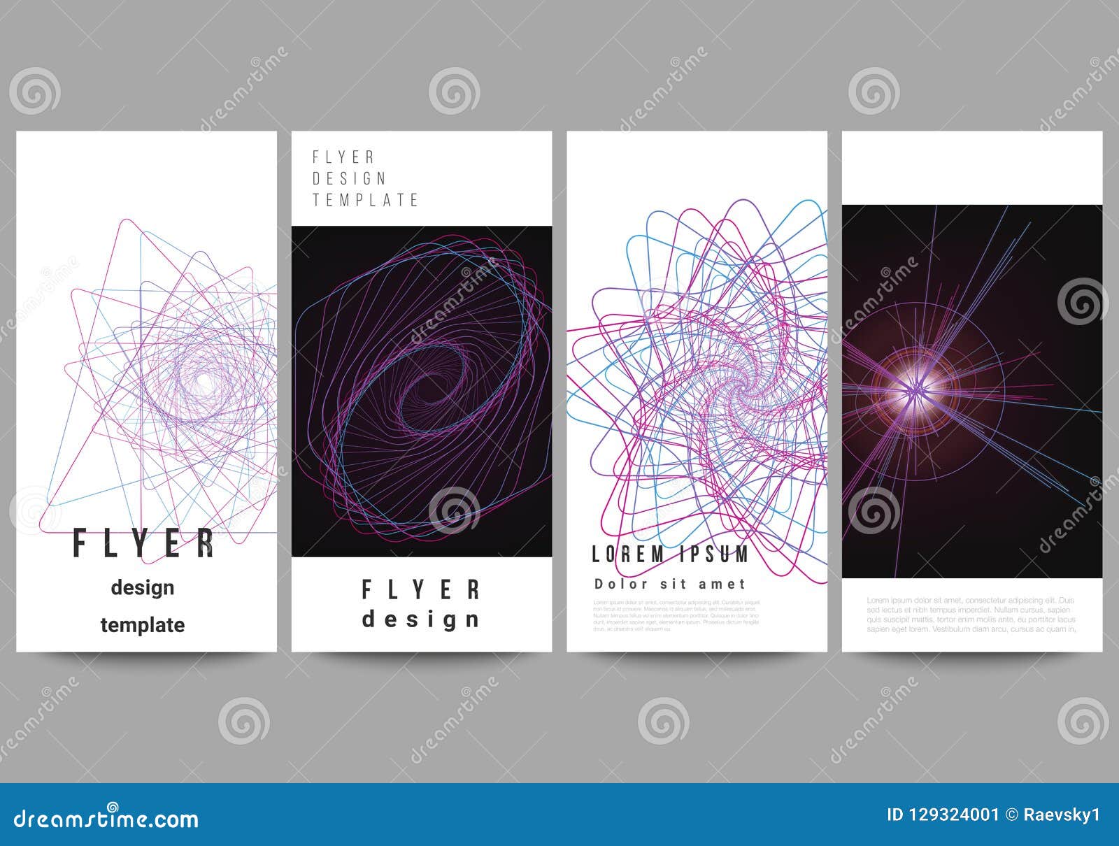 The Minimalistic Vector Illustration of the Editable Layout of Flyer ...