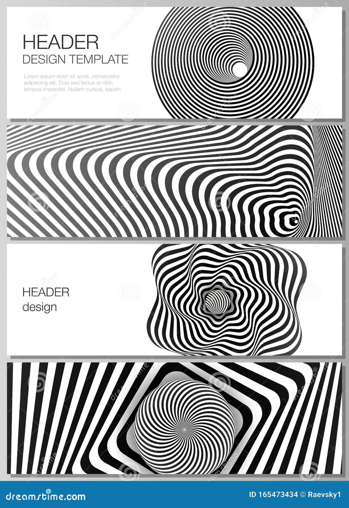 The Minimalistic Vector Illustration of the Editable Layout of Headers ...