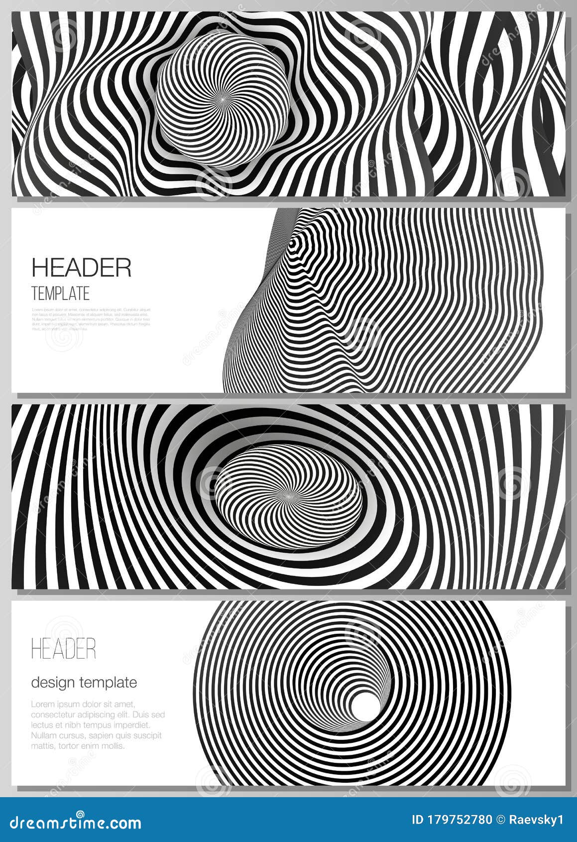 The Minimalistic Vector Illustration of the Editable Layout of Headers ...