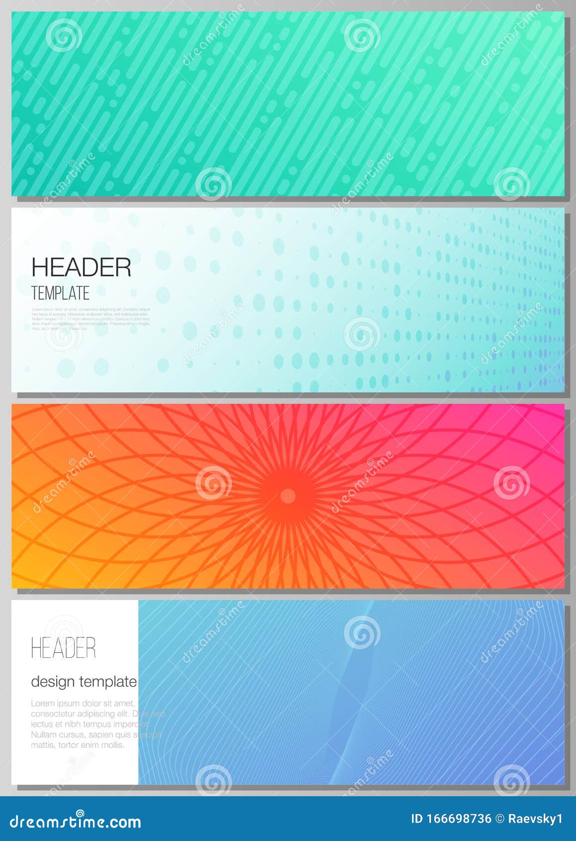 The Minimalistic Vector Illustration of the Editable Layout of Headers ...