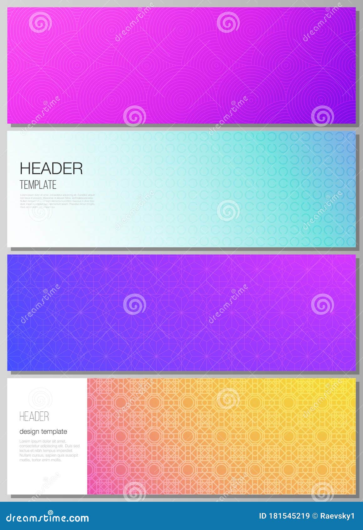 The Minimalistic Vector Illustration of the Editable Layout of Headers ...