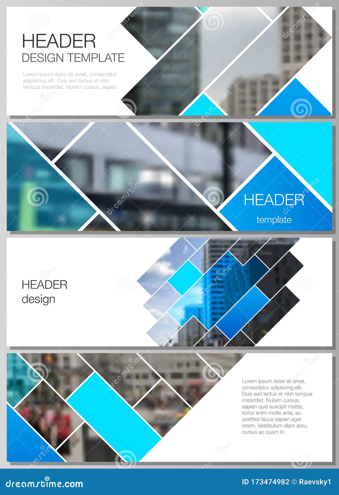 The Minimalistic Vector Illustration of the Editable Layout of Headers ...