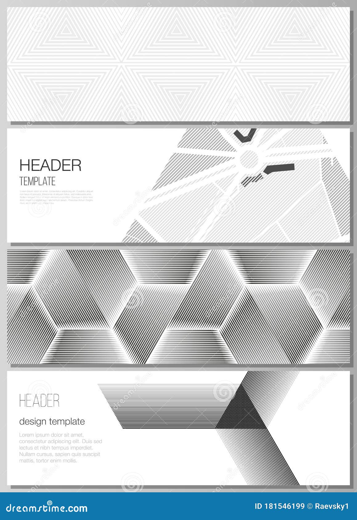 The Minimalistic Vector Illustration of the Editable Layout of Headers ...