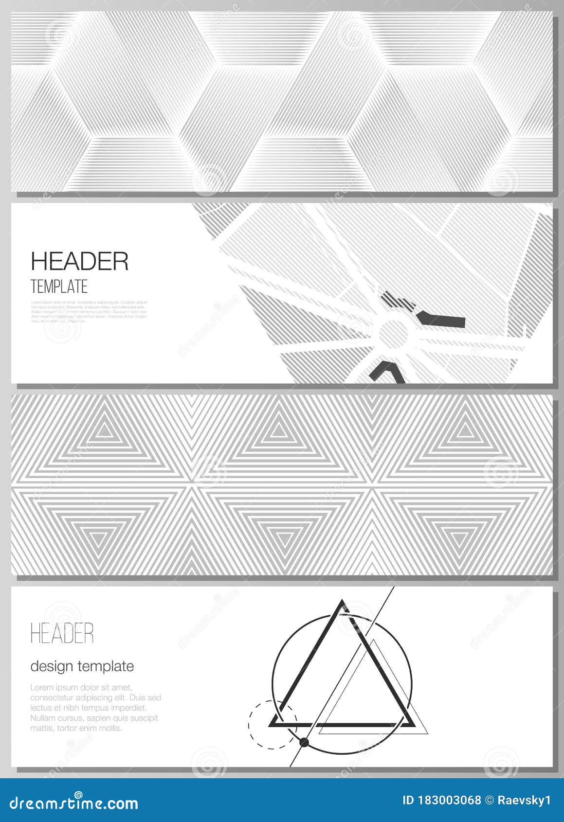 The Minimalistic Vector Illustration of the Editable Layout of Headers ...