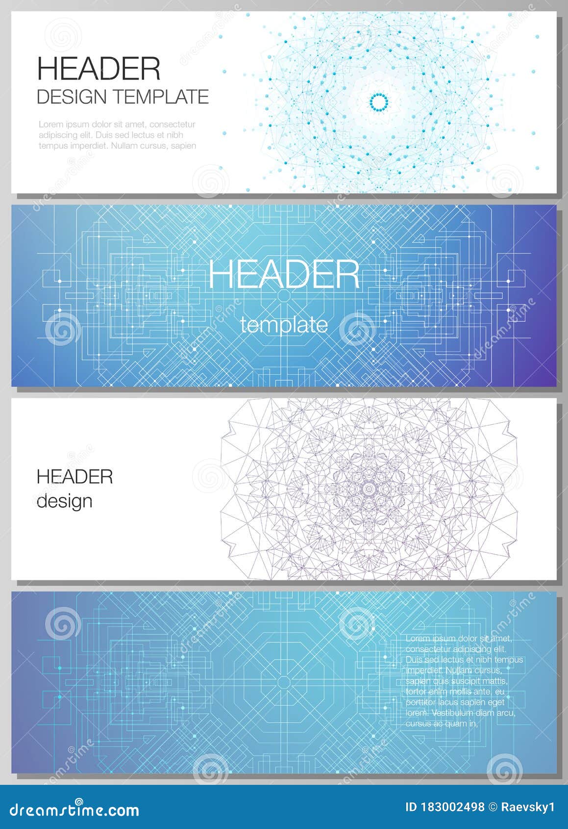 The Minimalistic Vector Illustration of the Editable Layout of Headers ...