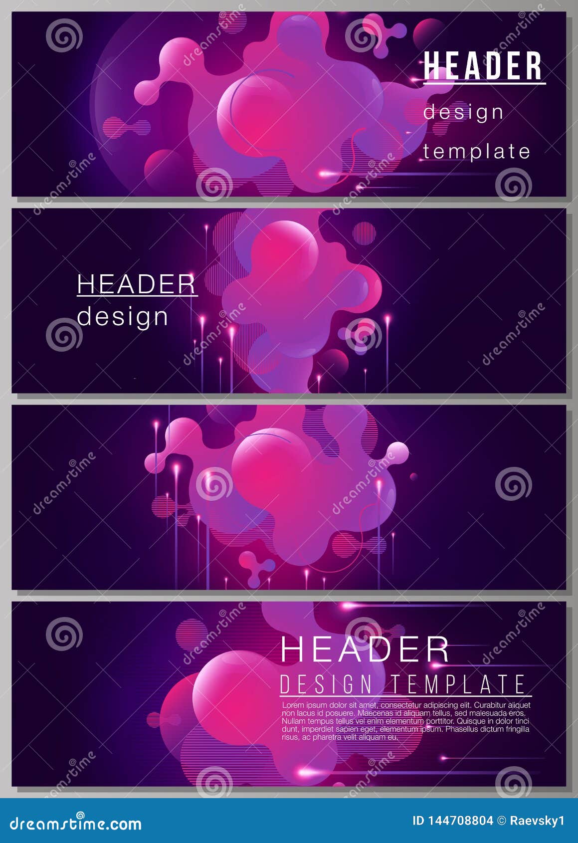 The Minimalistic Vector Illustration of the Editable Layout of Headers ...