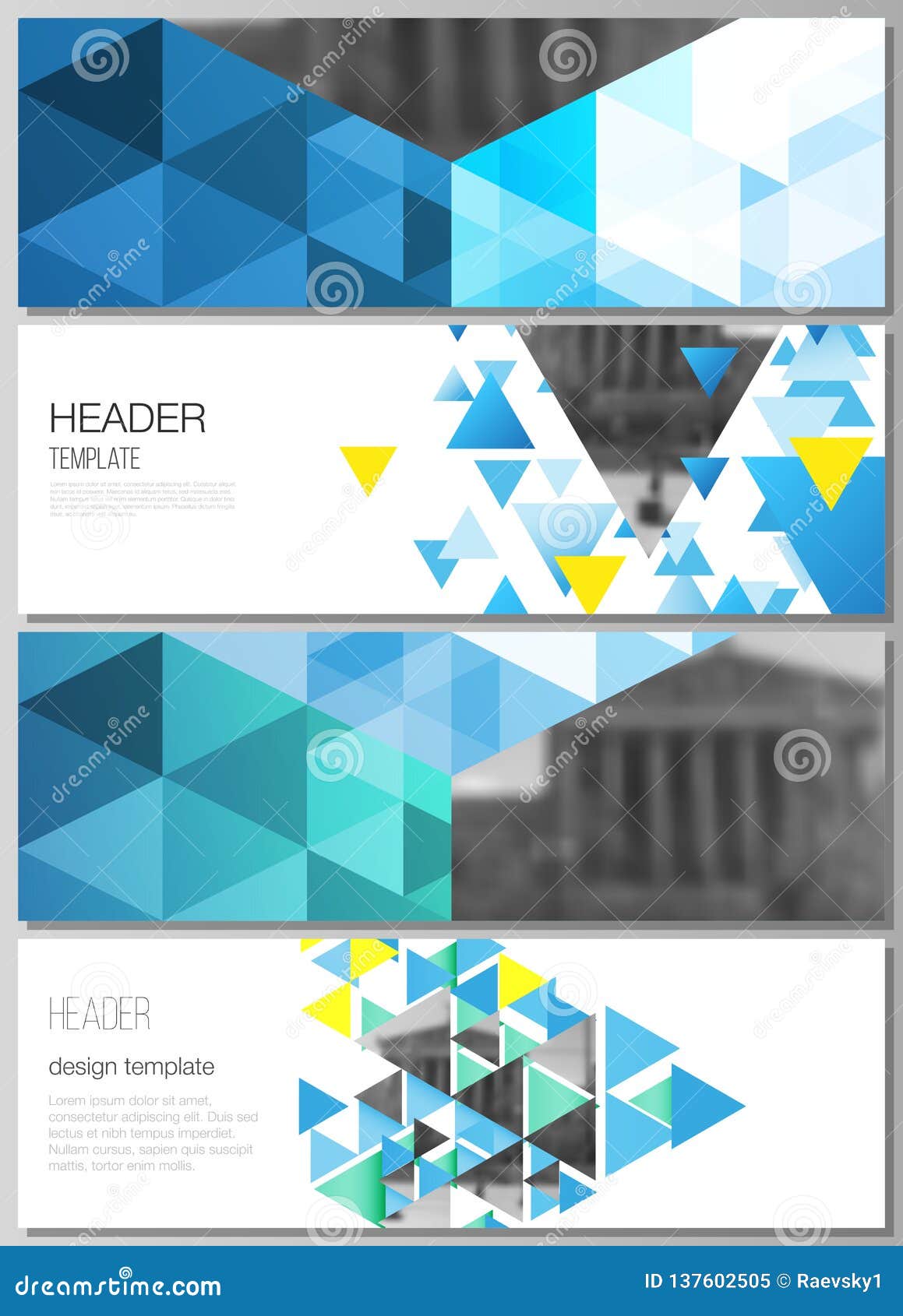The Minimalistic Vector Illustration of the Editable Layout of Headers ...