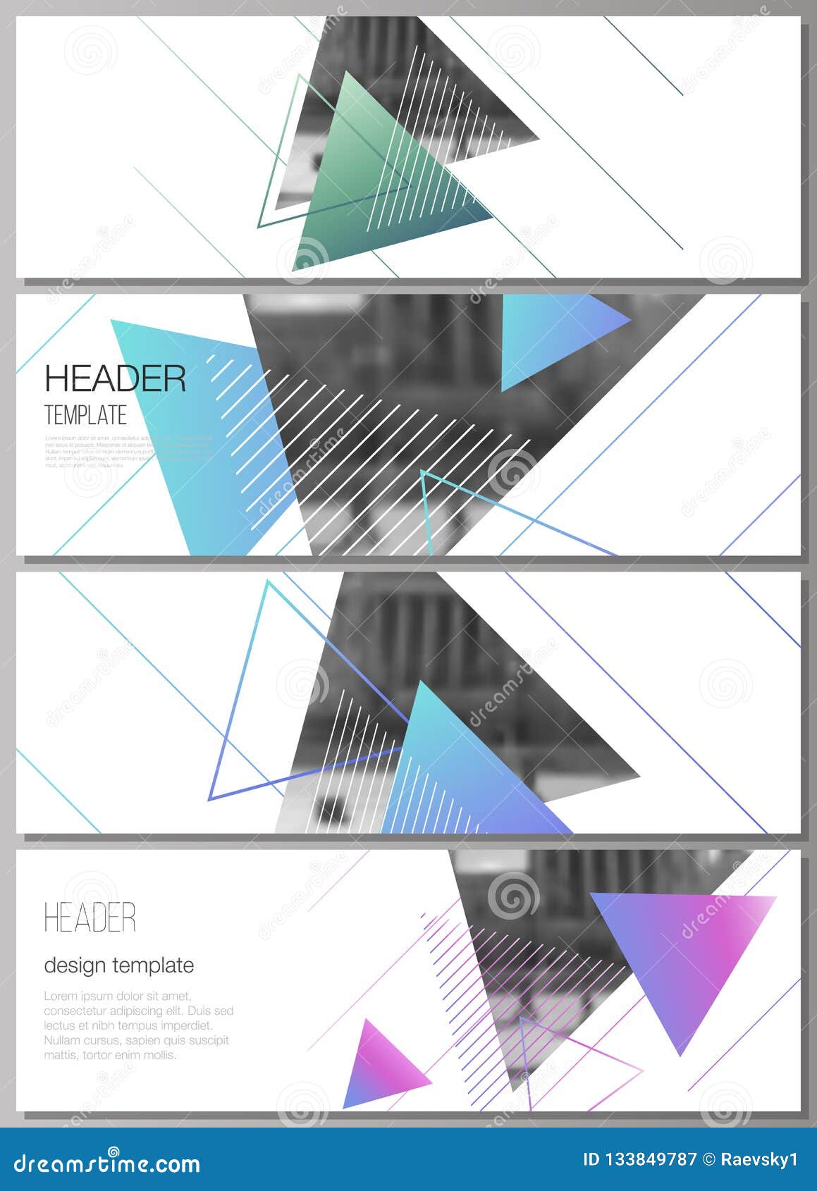 The Minimalistic Vector Illustration of the Editable Layout of Headers ...