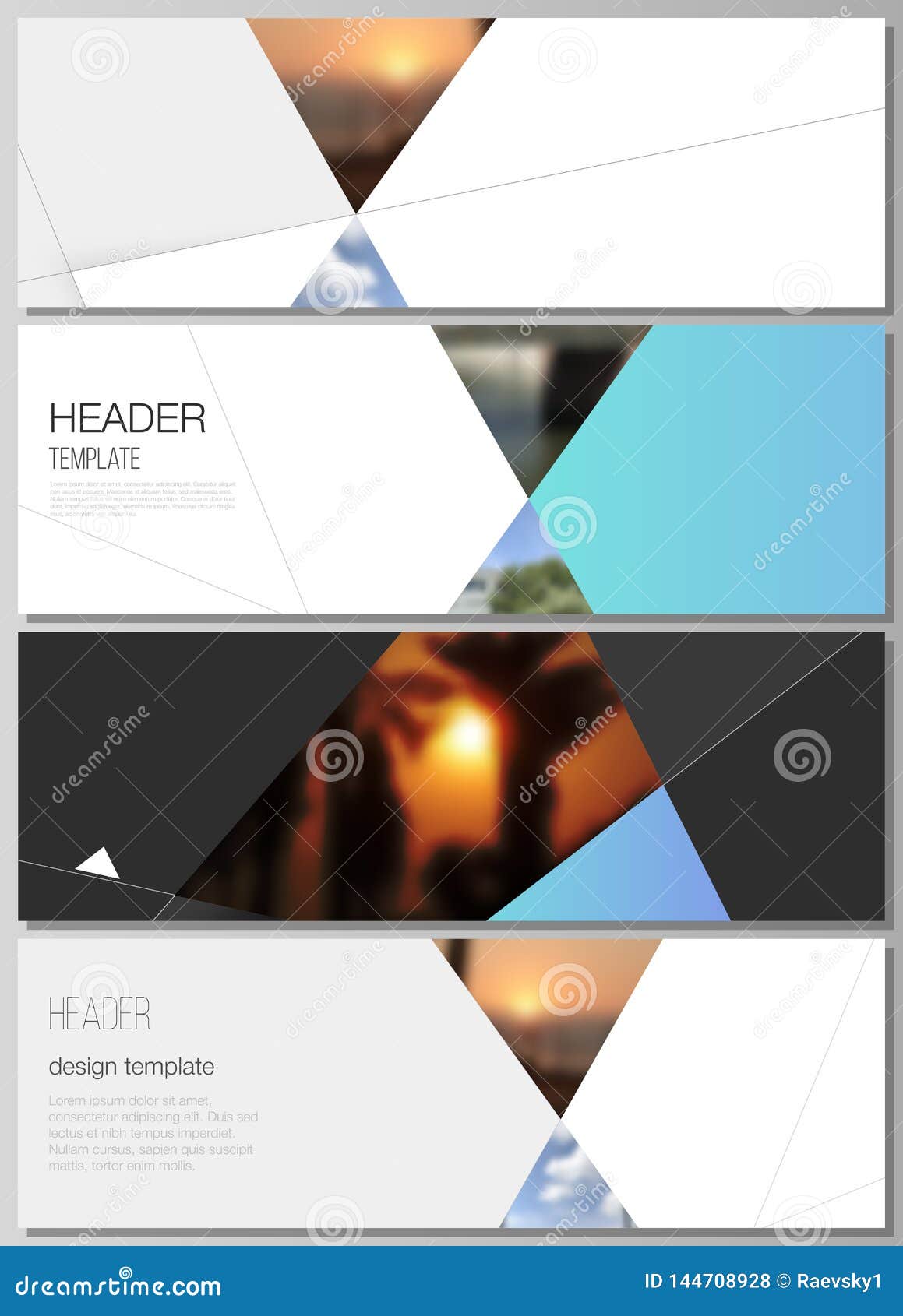 The Minimalistic Vector Illustration of the Editable Layout of Headers ...