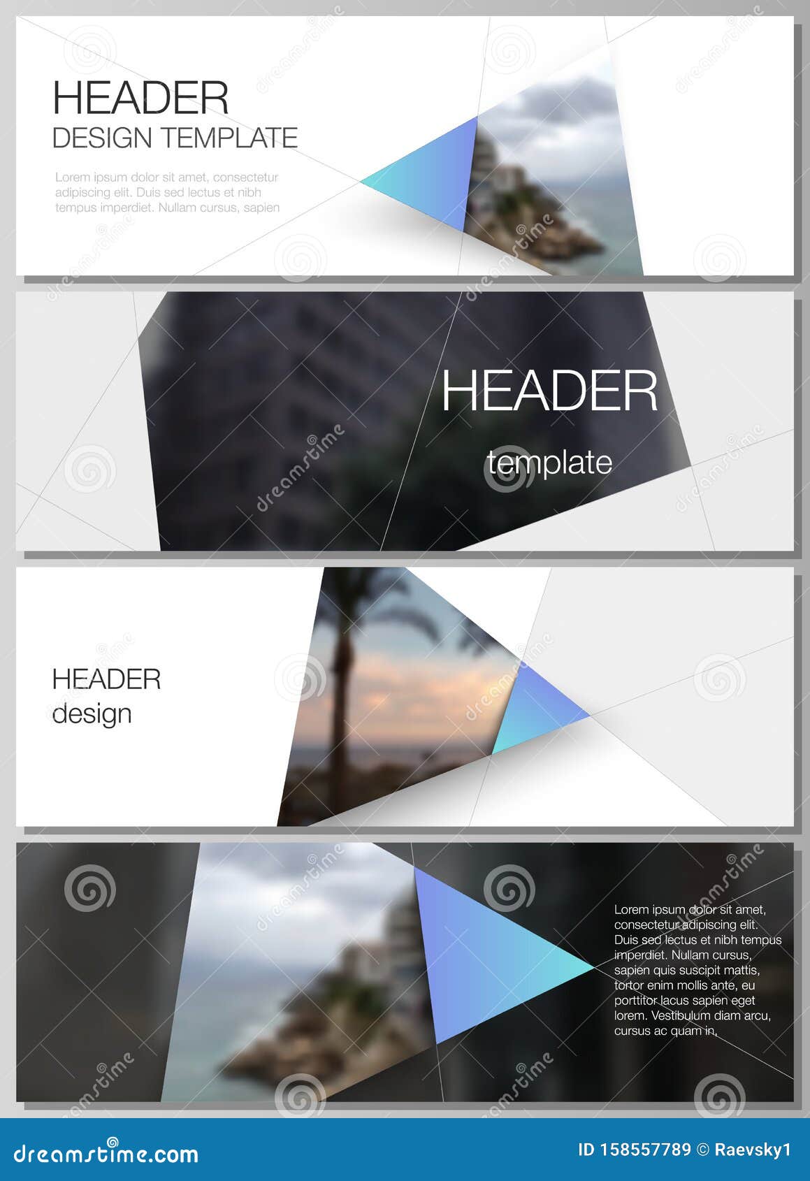 The Minimalistic Vector Illustration of the Editable Layout of Headers ...