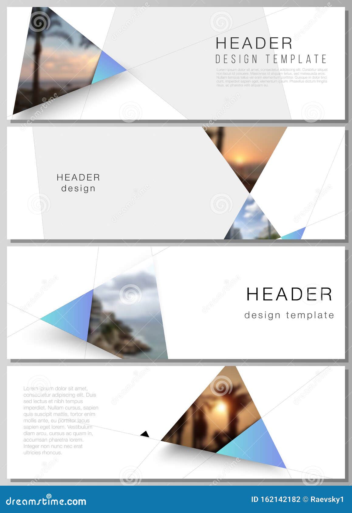 The Minimalistic Vector Illustration of the Editable Layout of Headers ...