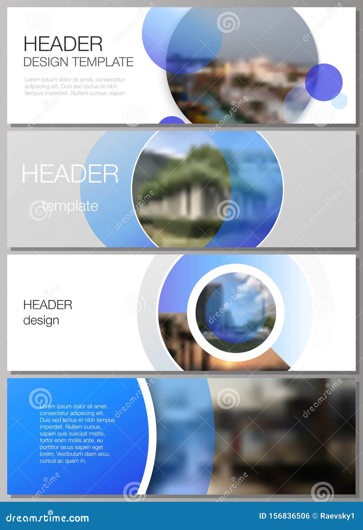 The Minimalistic Vector Illustration of the Editable Layout of Headers ...