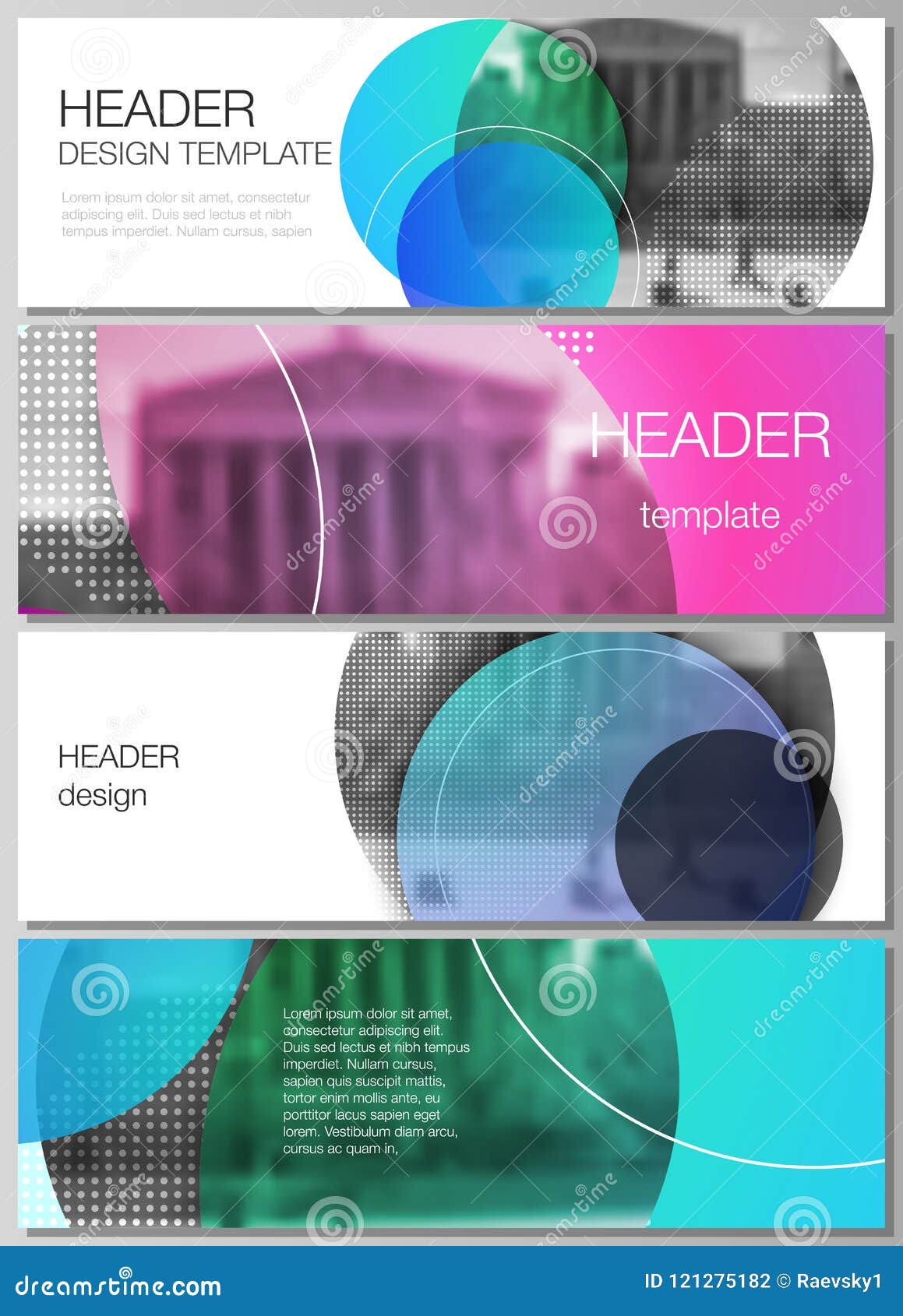 The Minimalistic Vector Illustration of the Editable Layout of Headers ...