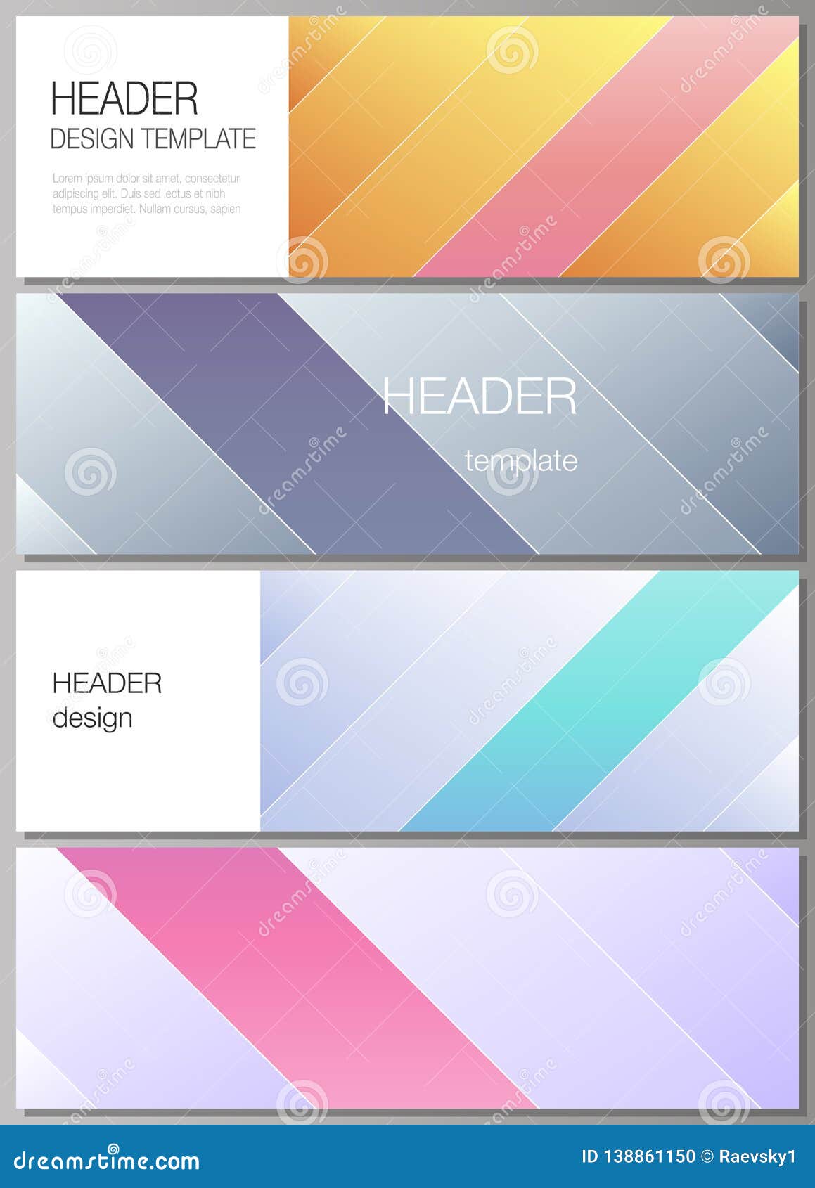 The Minimalistic Vector Illustration of the Editable Layout of Headers ...