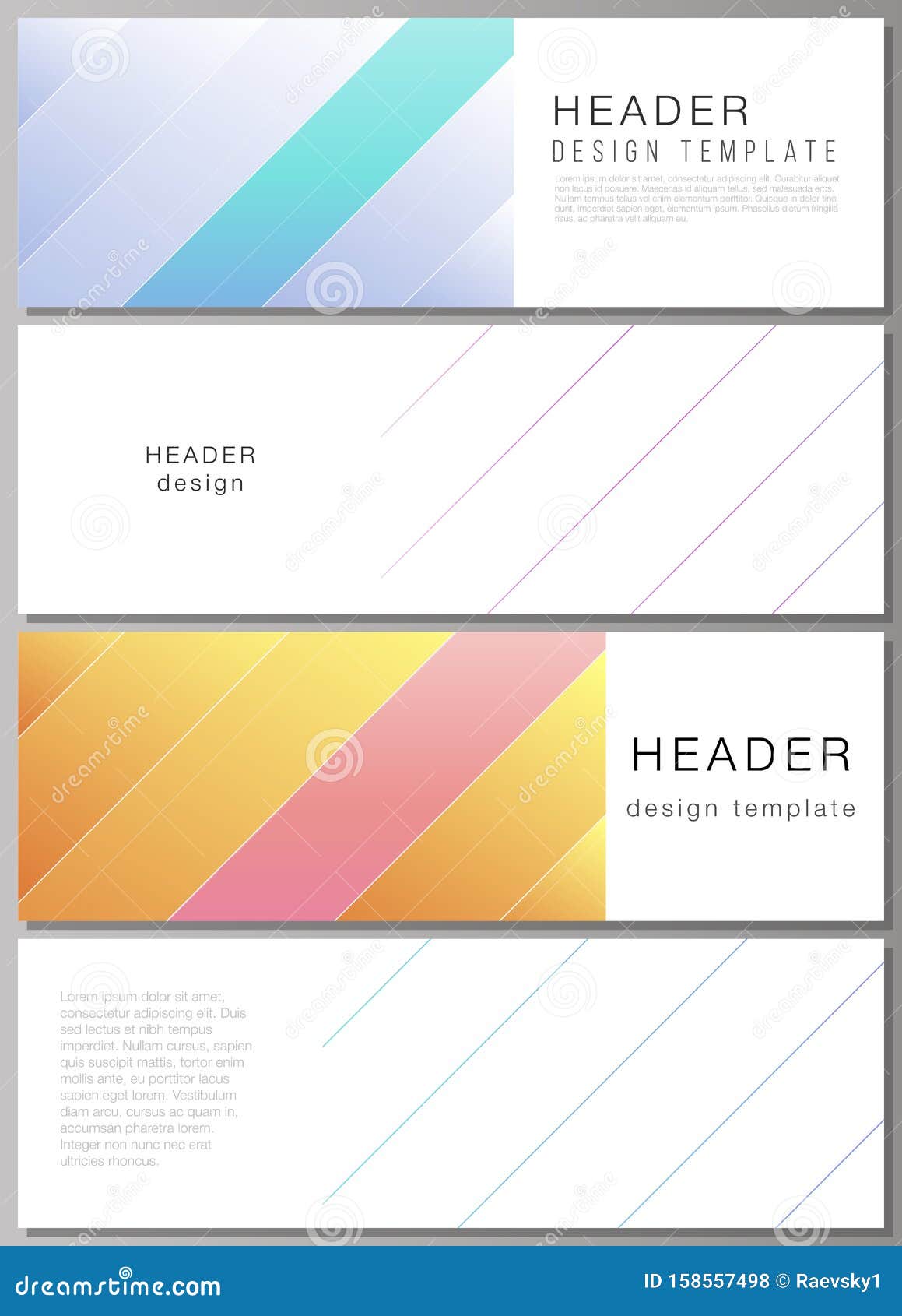 The Minimalistic Vector Illustration of the Editable Layout of Headers ...