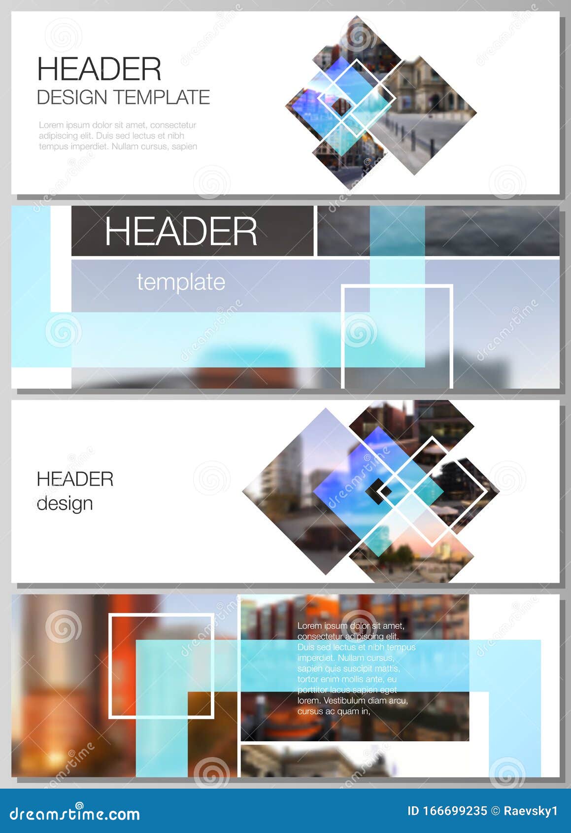 The Minimalistic Vector Illustration of the Editable Layout of Headers ...